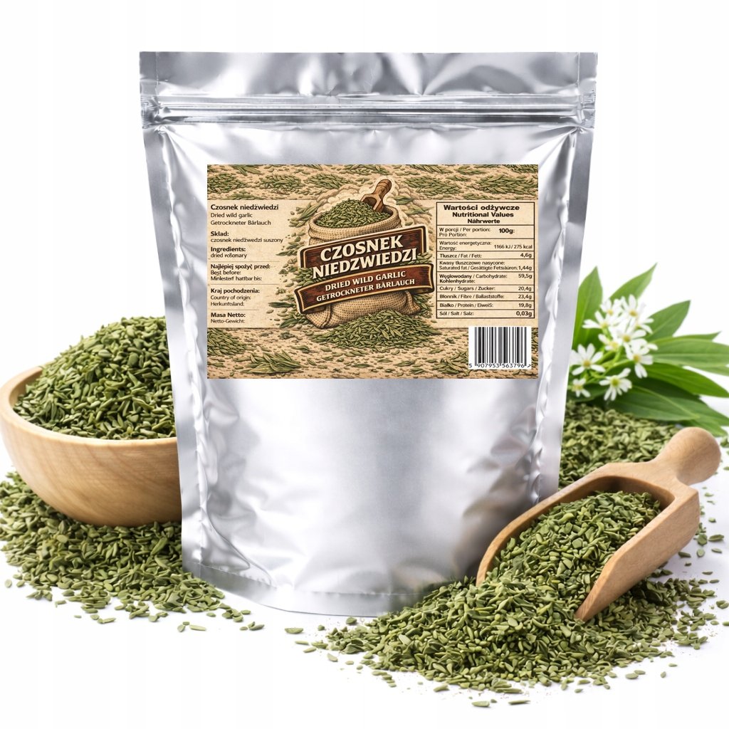 Czosnek Niedźwiedzi - suszone liście, intensywny aromat do potraw 200g ...