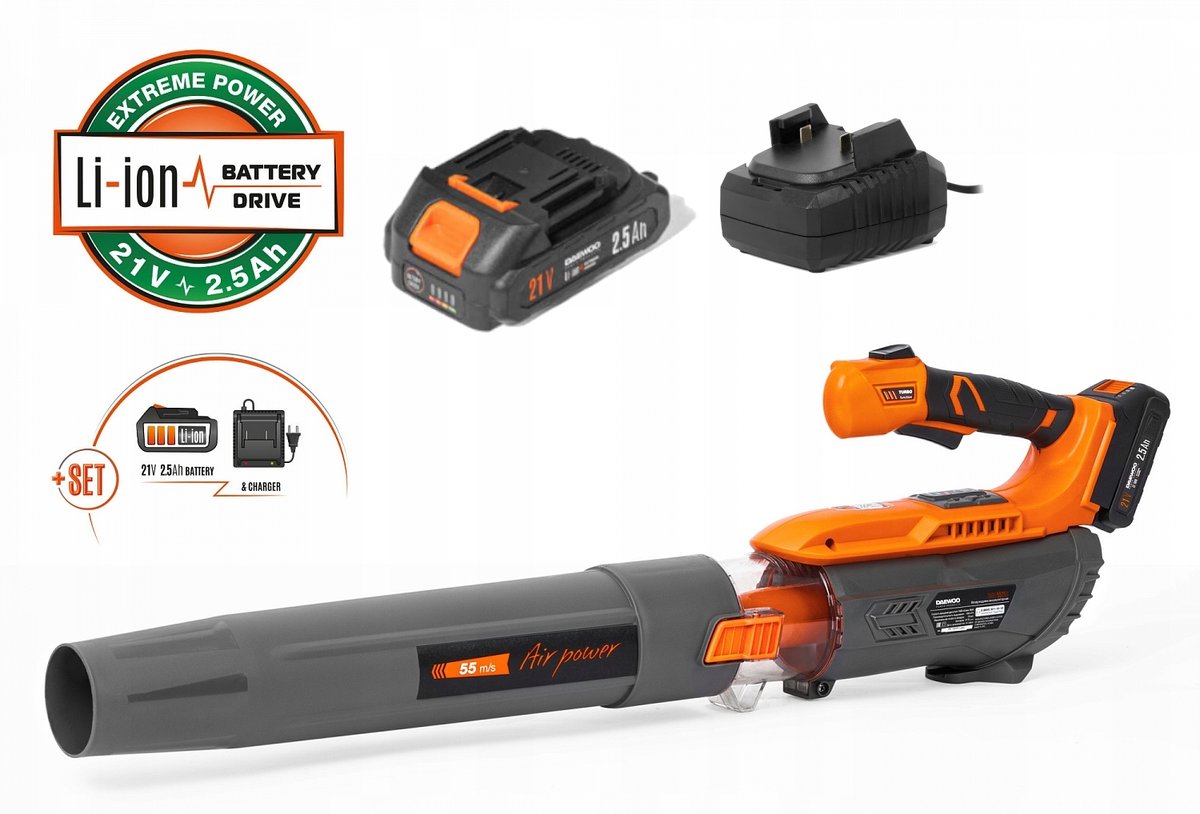 DAEWOO DABL 5521Li SET DMUCHAWA AKUMULATOROWA + AKU 21V 2,5Ah ...