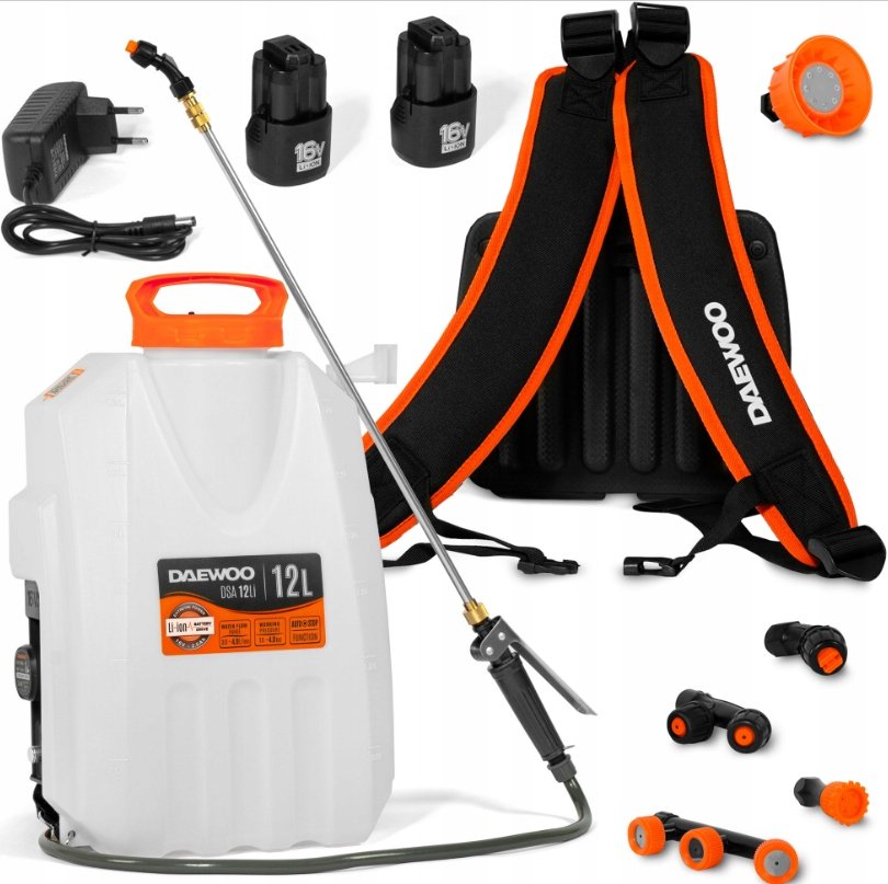 DAEWOO DSA 12Li SET OPRYSKIWACZ AKUMULATOROWY 16V 2,5Ah 12L + DYSZE ...