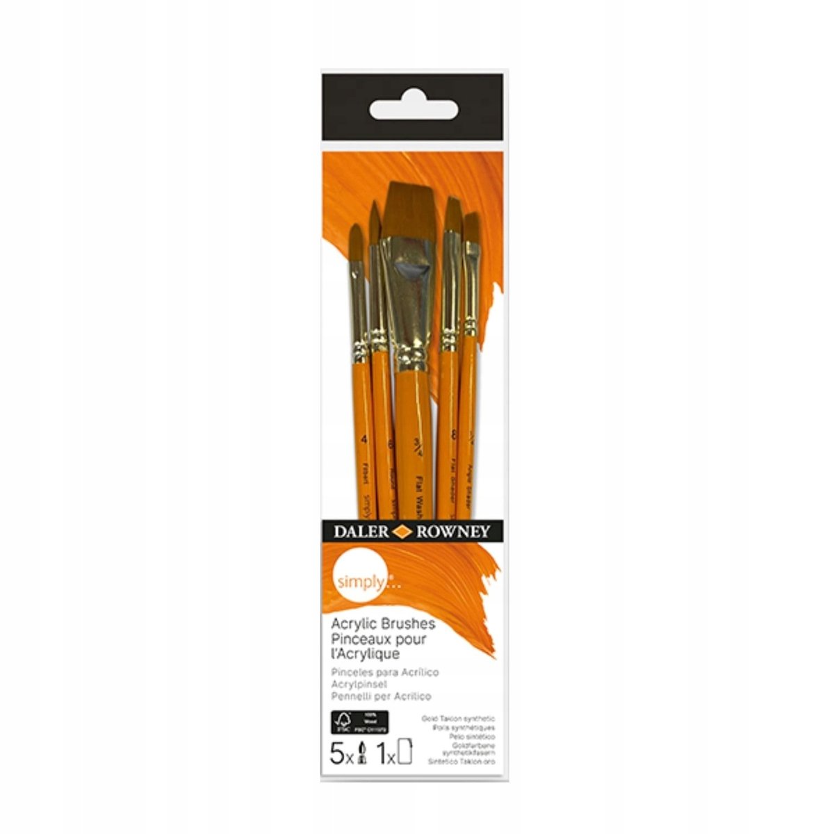Daler Rowney Zestaw pędzli 1 ACRYLIC 5 szt - Daler Rowney | Sklep EMPIK.COM