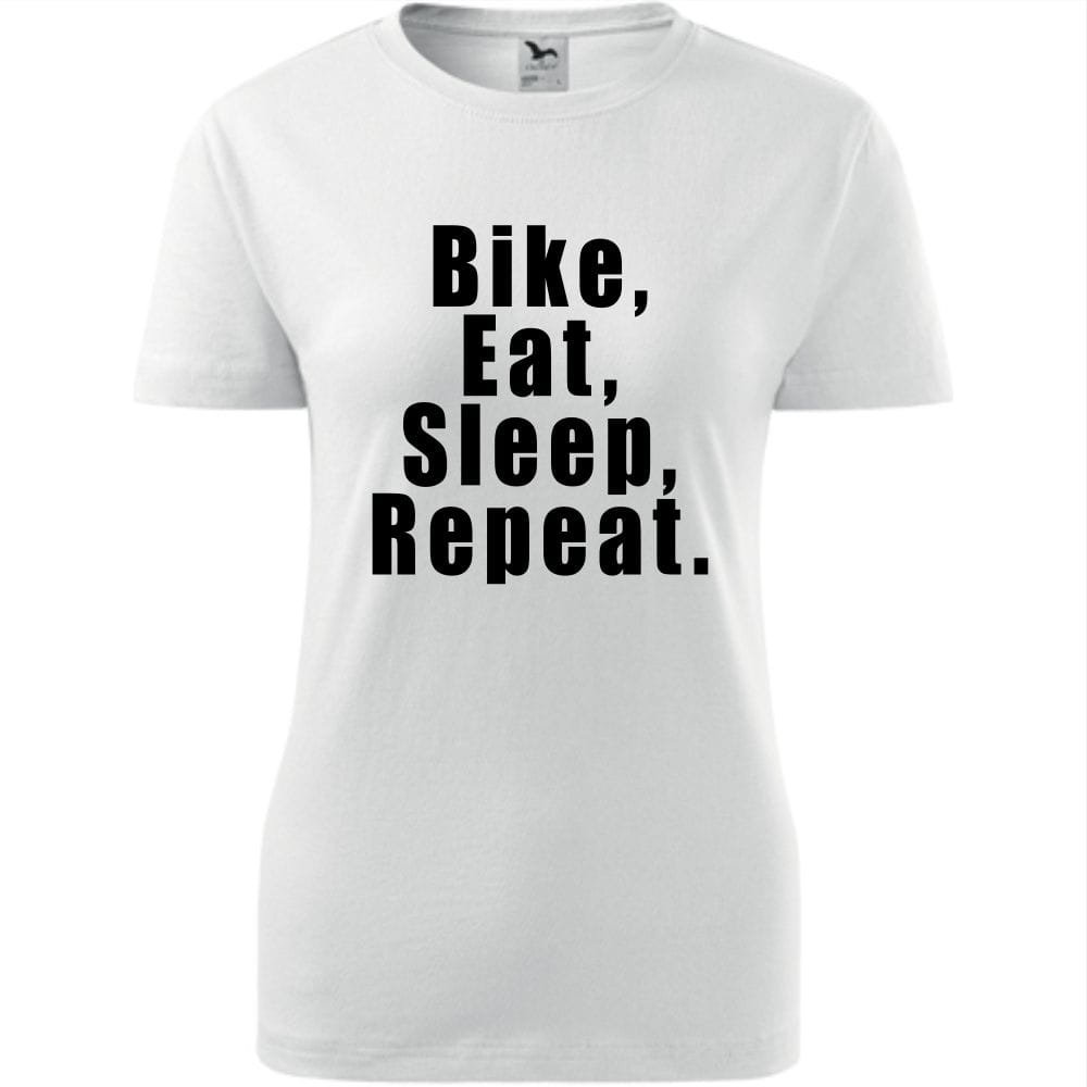 Damska Koszulka Rowerowa Bike eat sleep repeat Prezent dla Rowerzystki ...