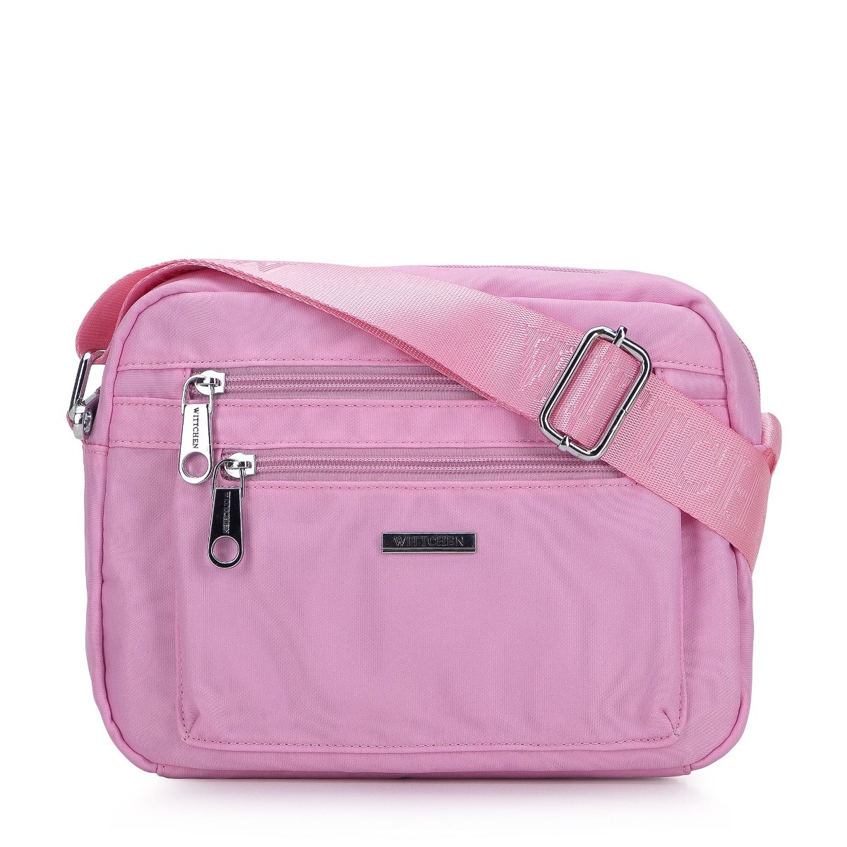 Damska listonoszka z nylonu z kieszeniami na suwak 94-4Y-111-P ...