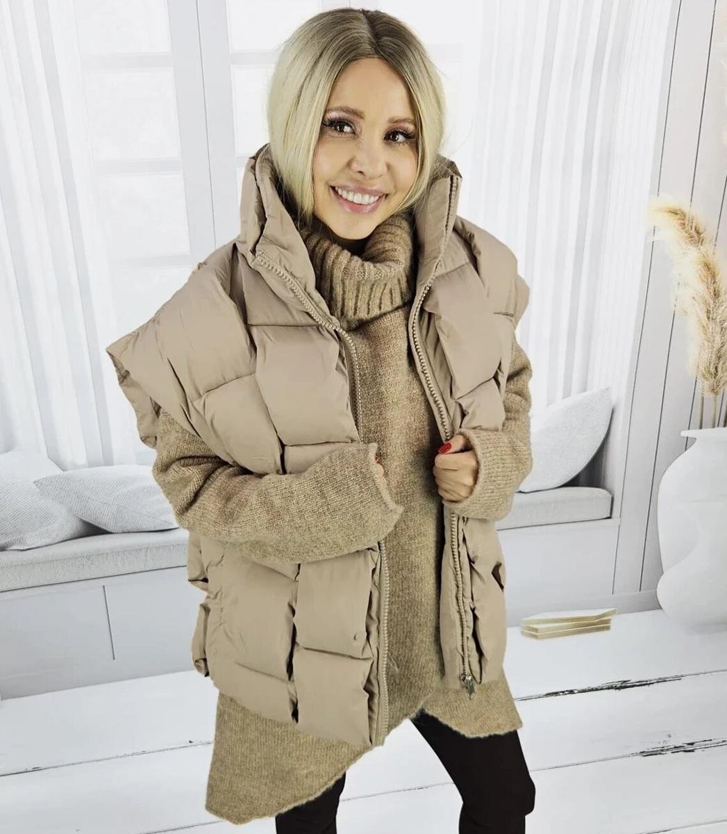 Damski bezrękawnik Kamizelka Ciepła Krótka Pikowana ADA - Agrafka ...