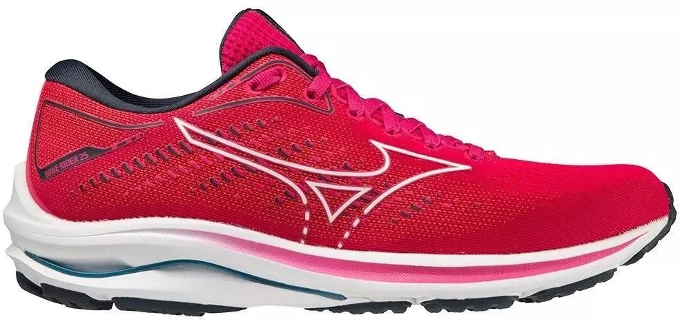 Damskie Buty Do Biegania Mizuno Wave Rider 25 | Red/Pink/White - Rozmiar Euro 37 - Mizuno ...