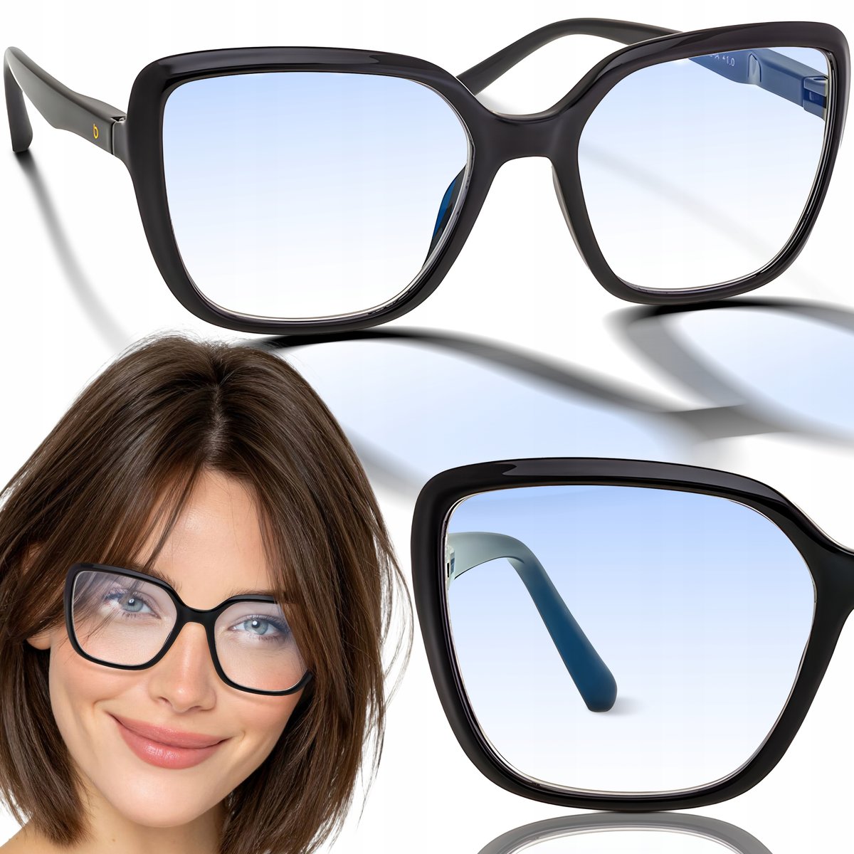 Damskie Okulary do komputera i czytania z filtrem Blue Light Plusy ...