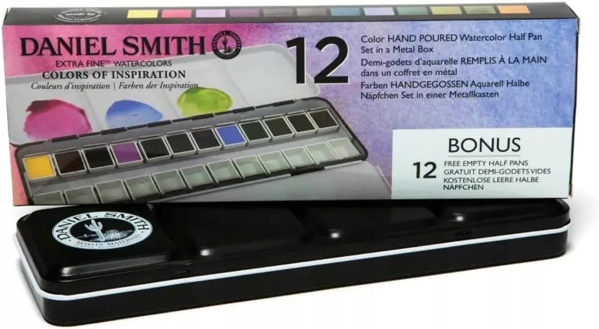 DANIEL SMITH Zestaw Akwareli Inspiration set 12x1/2 kostki + 12 pustych ...