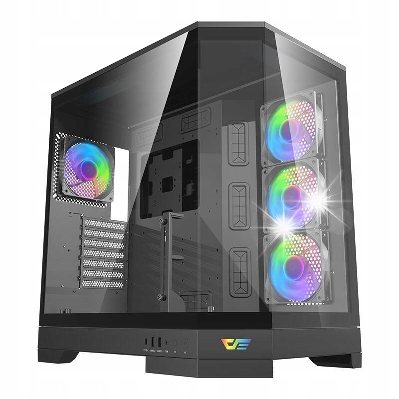 DarkFlash DQX90 Obudowa Komputerowa ATX Cube Case Gaming ARGB Czarna ...