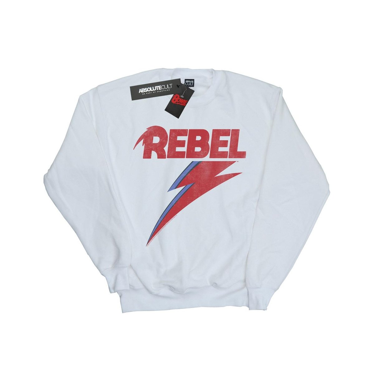 David Bowie Męska Bluza Rebel Z Przetarciami (L / Ciepły Biały) - BOWIE ...