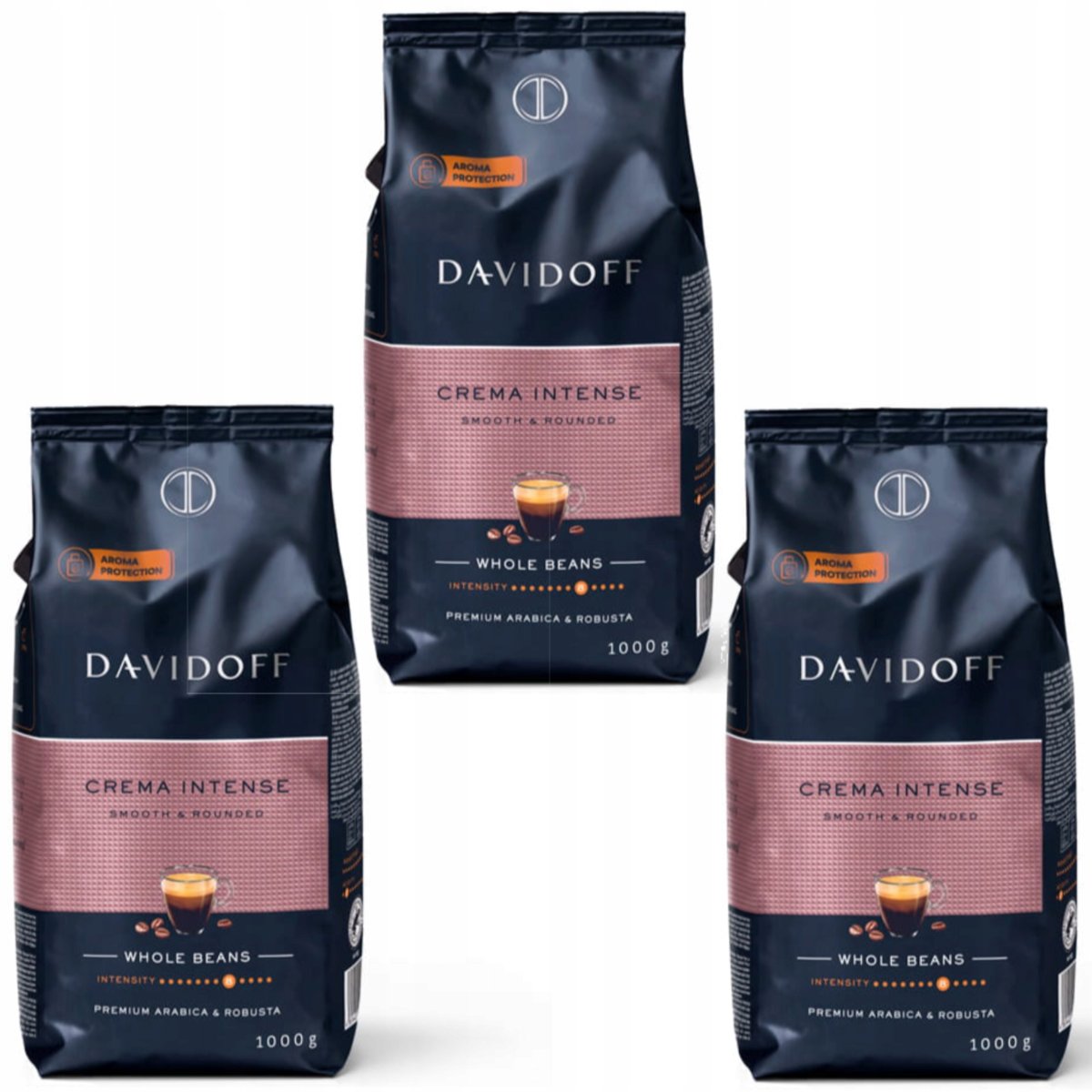 Davidoff Cafe Crema Intense Kawa Ziarnista Arabika Robusta 1kg x3 ...