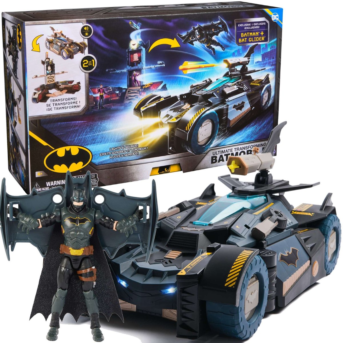DC Comics Batman Zestaw Batmobile Ultimate Transforming + figurka 10 cm ...