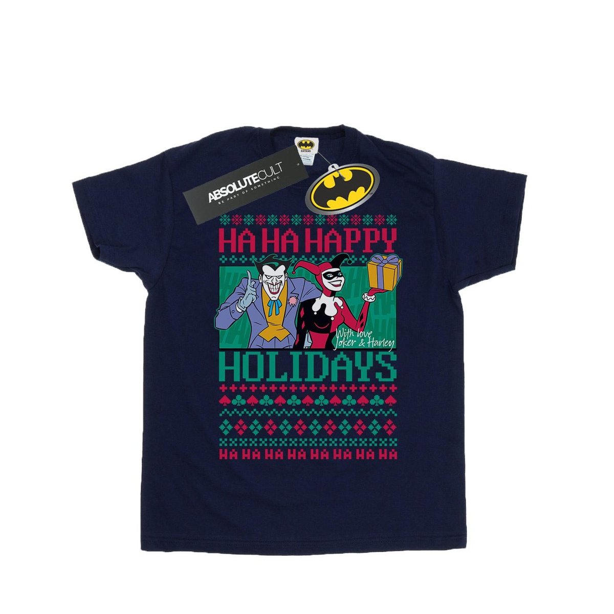 DC Comics Męska Koszulka Joker I Harley Quinn Ha Ha Happy Holidays (M ...