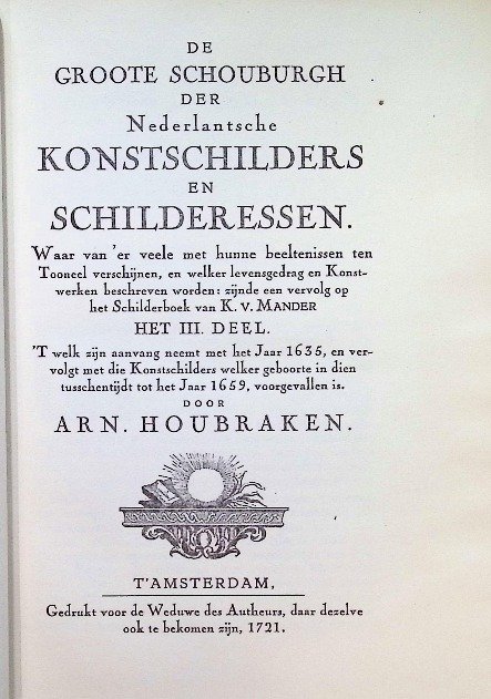 De groote schouburgh der Nederlantsche konstschilders en schilderessen ...