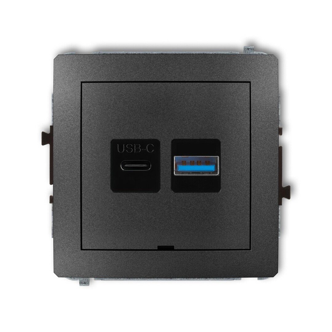 DECO Mechanizm ładowarki USB podwójnej USB C + USB A, 20W max., bez ...