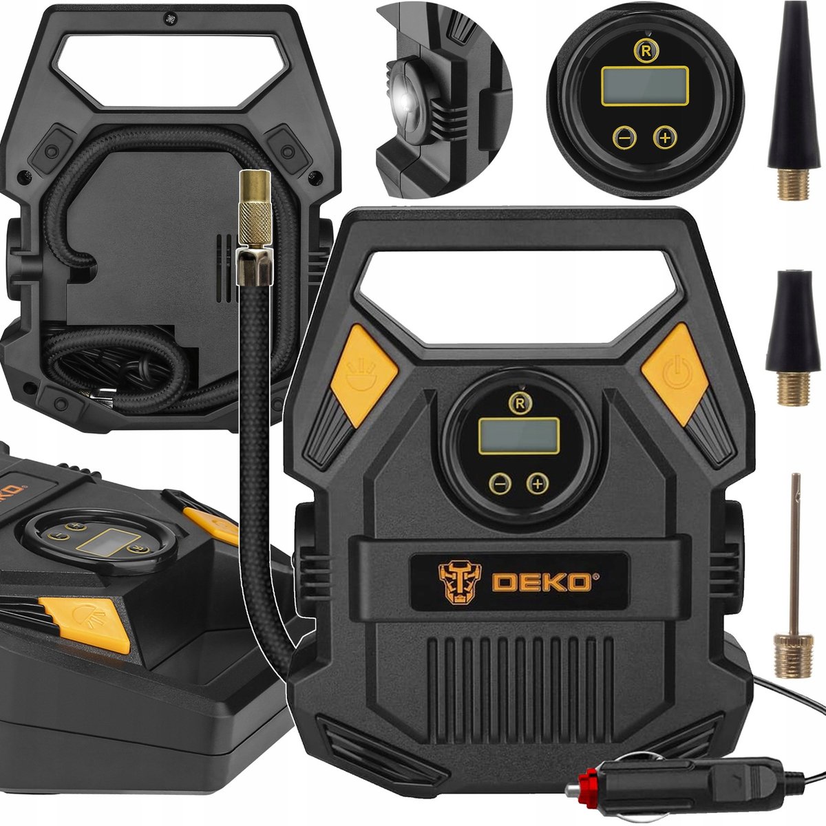 Deko DKCP160Psi-LCDG Kompresor Samochodowy Pompka Samochodowa 12V LED ...