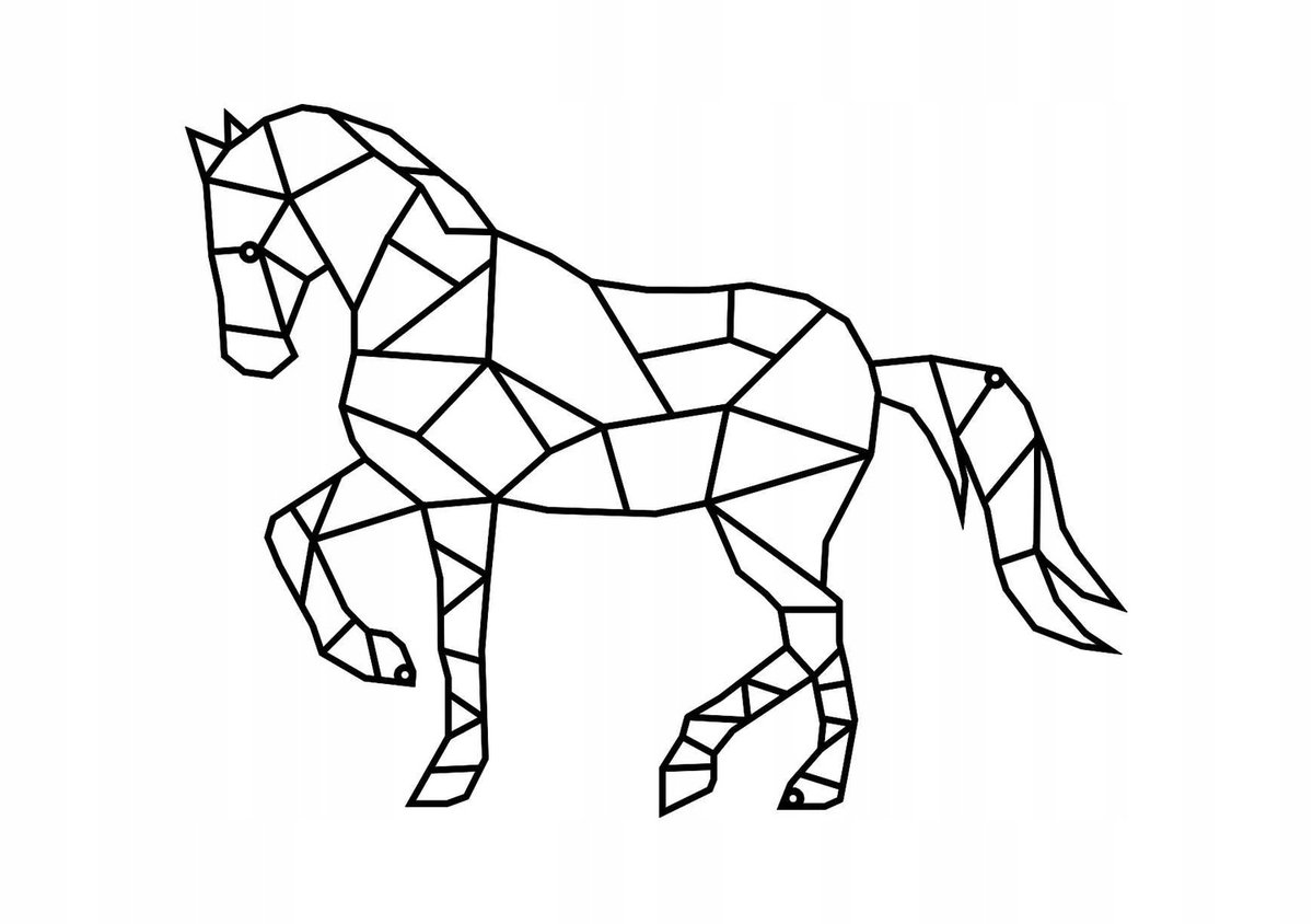 Dekoracja metalowa geometryczna Koń 60 cm złoty - Inna marka | Sklep ...