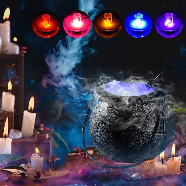 Dekoracja na Halloween Kocioł Wiedźmy Zmieniający Kolor Mgły Maszyna Dymu Dym Fontanna Wodna ...