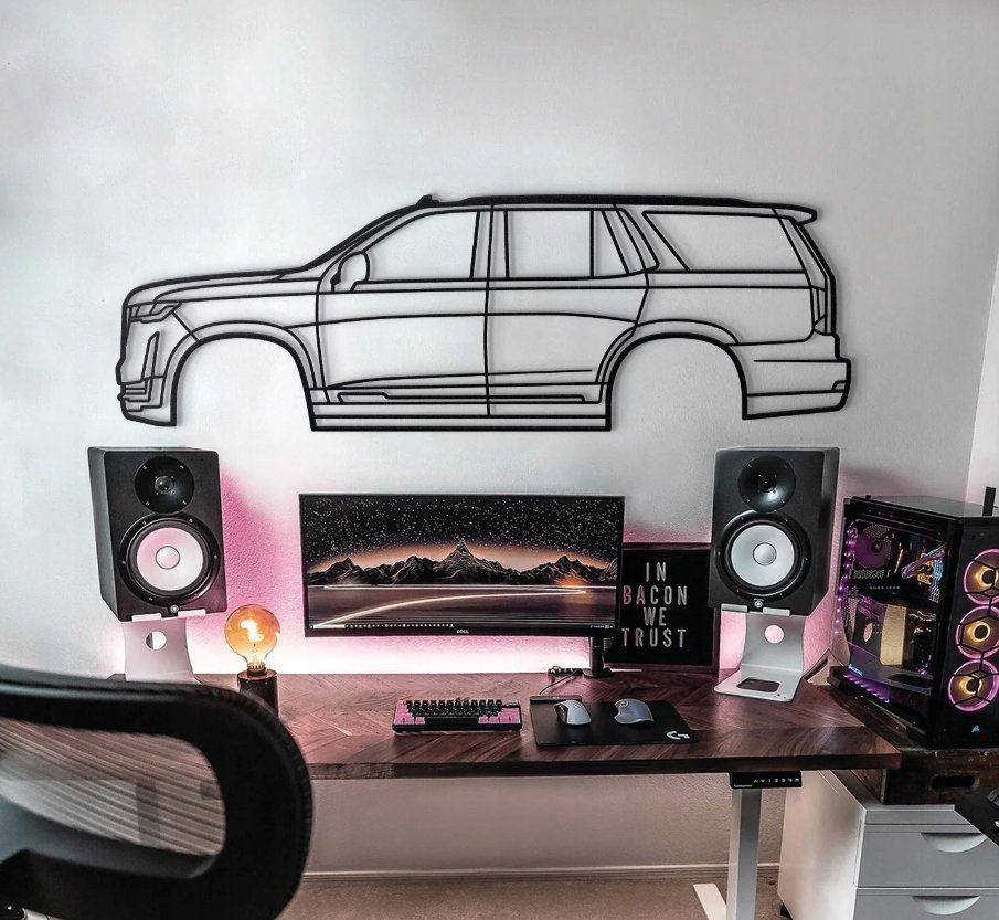 DEKORACJA ścienna Obraz Samochód CADILLAC ESCALADE 5TH GEN 2021 135x43 ...