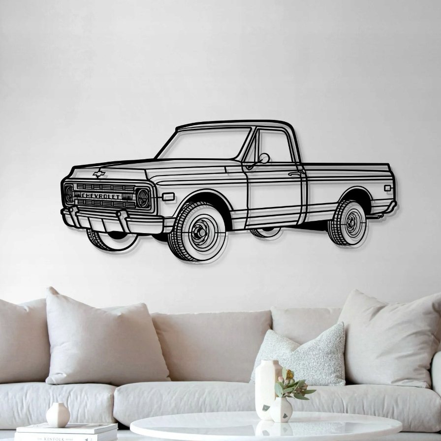 DEKORACJA ścienna Obraz Samochód CHEVROLET 1968 C1057135 57x135 cm ...