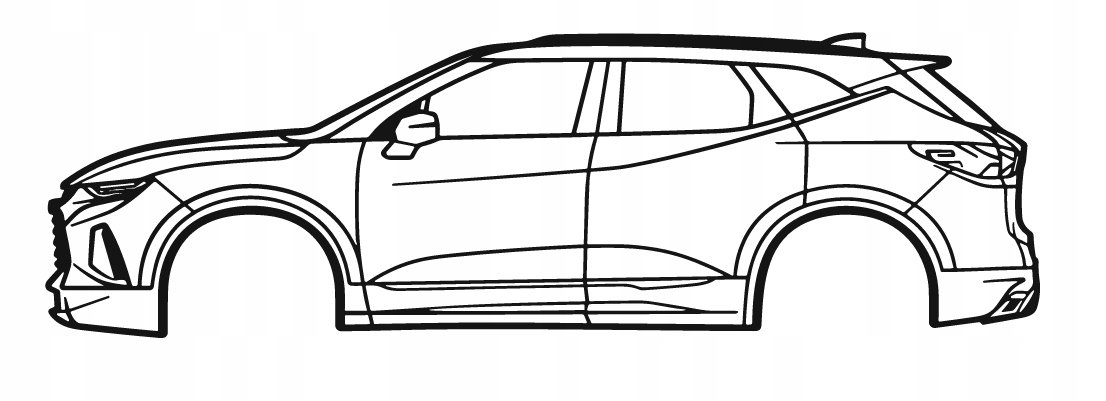 DEKORACJA ścienna Obraz Samochód CHEVROLET BLAZER 3RD GEN 2019 60x18 cm ...