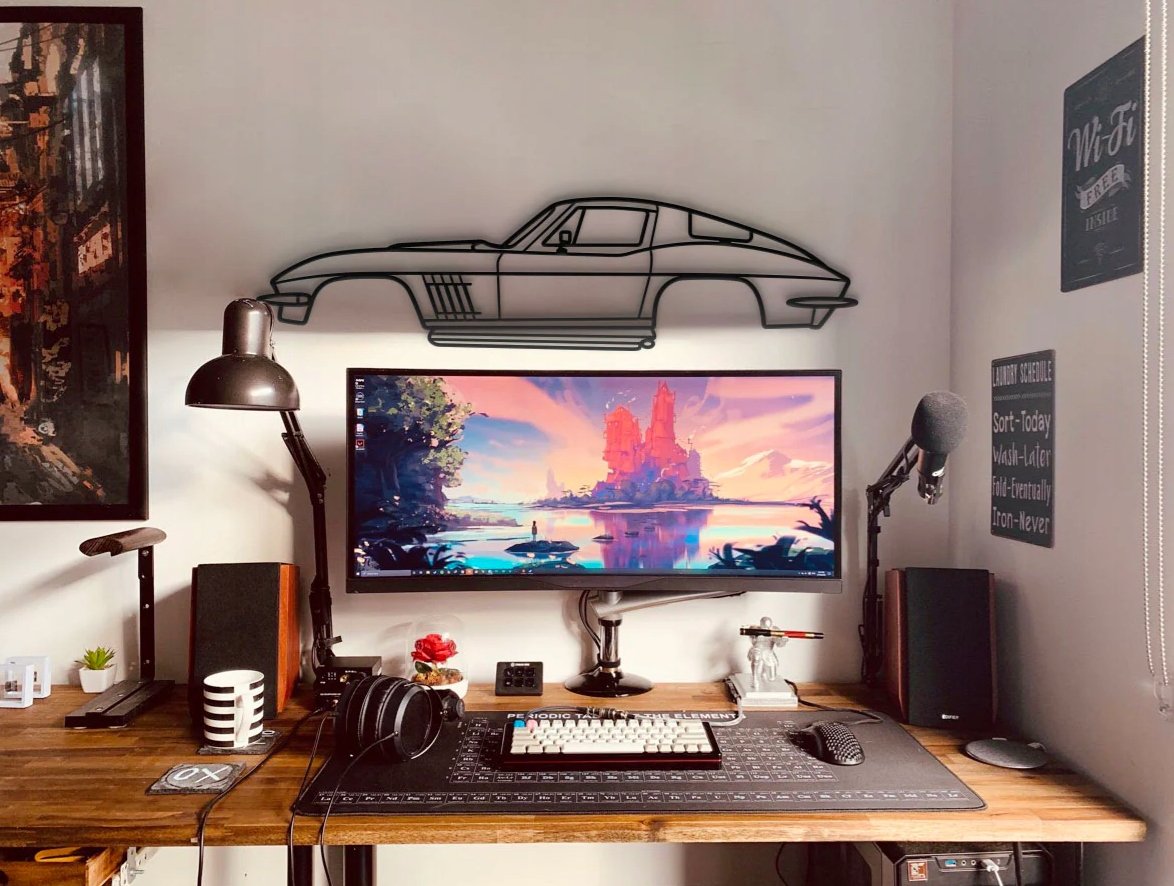 DEKORACJA ścienna Obraz Samochód CHEVROLET CORVETTE STINGRAY 427 1967 60x15 cm - WrapFactory ...