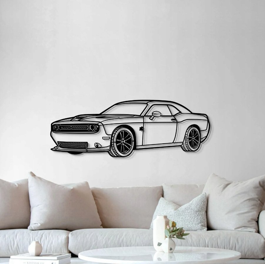 DEKORACJA ścienna Obraz Samochód DODGE CHALLANGER SRT 2019 90x32 cm - WrapFactory Dekoracje ...
