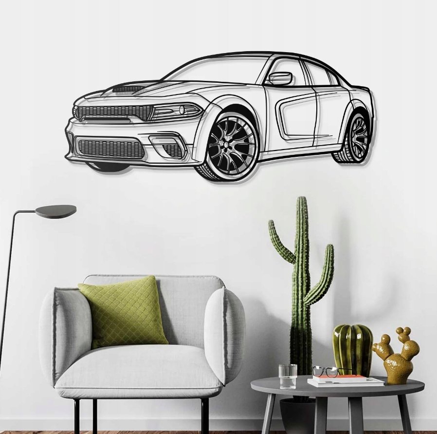 DEKORACJA ścienna Obraz Samochód DODGE CHARGER 202357135 57x135 cm ...