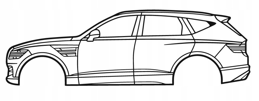 DEKORACJA ścienna Obraz Samochód GENESIS GV80 1ST GEN JX1 2021 90x28 cm ...