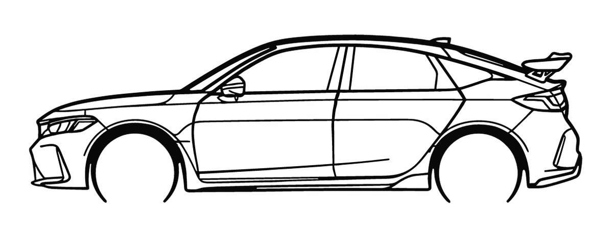 DEKORACJA ścienna Obraz Samochód Honda Civic Type R FL5 2023 60x18 cm ...