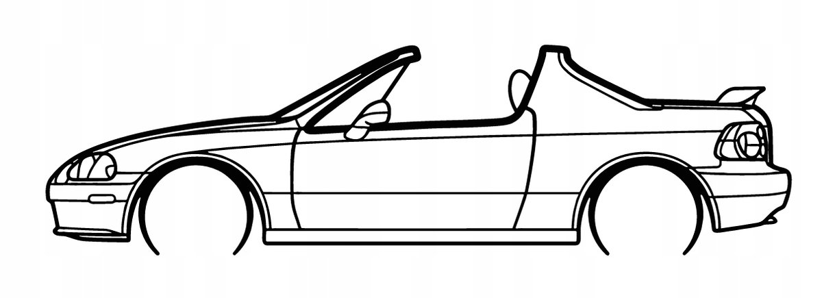 DEKORACJA ścienna Obraz Samochód Honda Del Sol 1993 60x16 cm ...