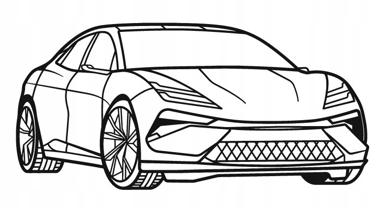 DEKORACJA ścienna Obraz Samochód LOTUS EMEYA PERSPECTIVE 2025 135x64 cm ...