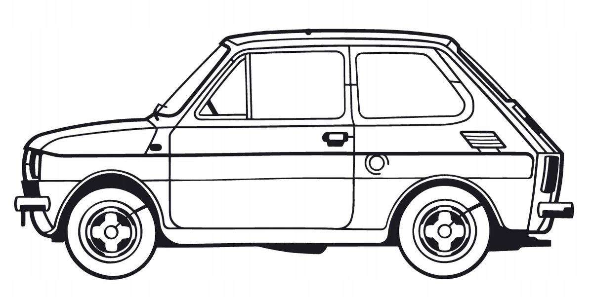 DEKORACJA ścienna Obraz samochód Maluch Fiat 126p 60x27 cm ...