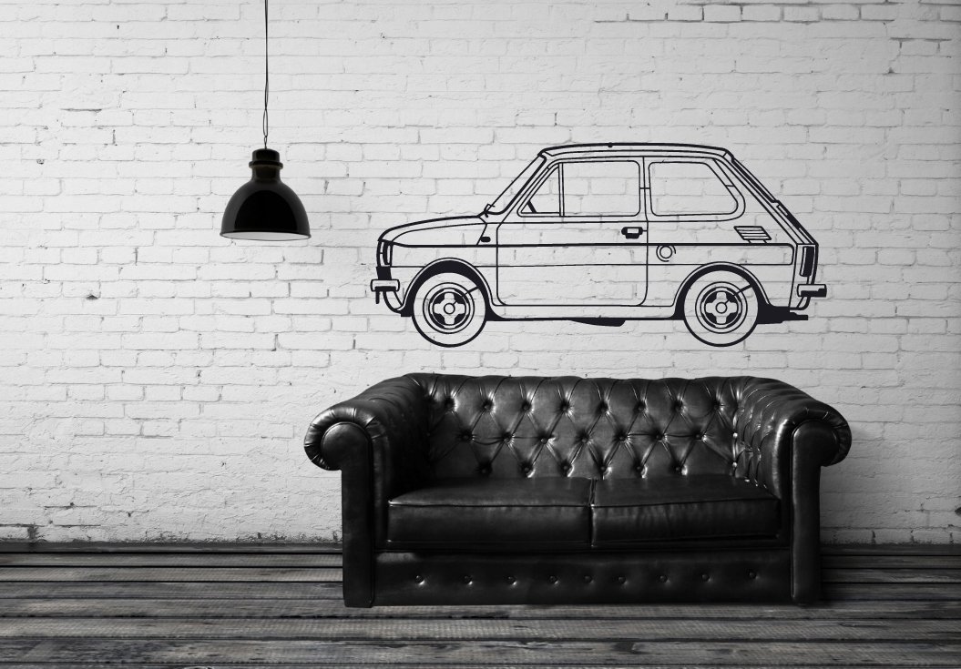 DEKORACJA ścienna Obraz samochód Maluch Fiat 126p - WrapFactory ...
