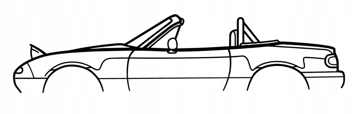 DEKORACJA ścienna Obraz Samochód Miata MX-5 NA Roll bar 1994 135x32 cm ...