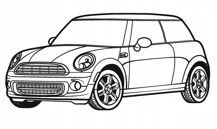 DEKORACJA ścienna Obraz Samochód MINI COOPER PERSPECTIVE 90x43 cm ...