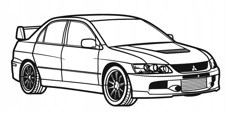 DEKORACJA ścienna Obraz Samochód MITSUBISHI LANCER EVO IX PERSPECTIVE ...