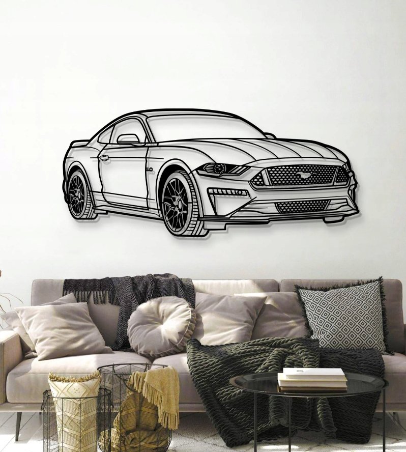 DEKORACJA ścienna Obraz Samochód MUSTANG GT 2018 60x26 cm - WrapFactory ...