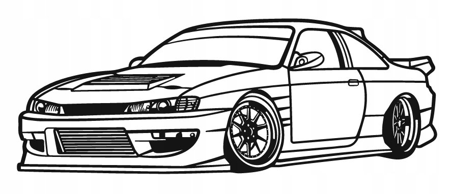 DEKORACJA ścienna Obraz Samochód NISSAN SILVIA S14 DRIFT PERSPECTIVE ...