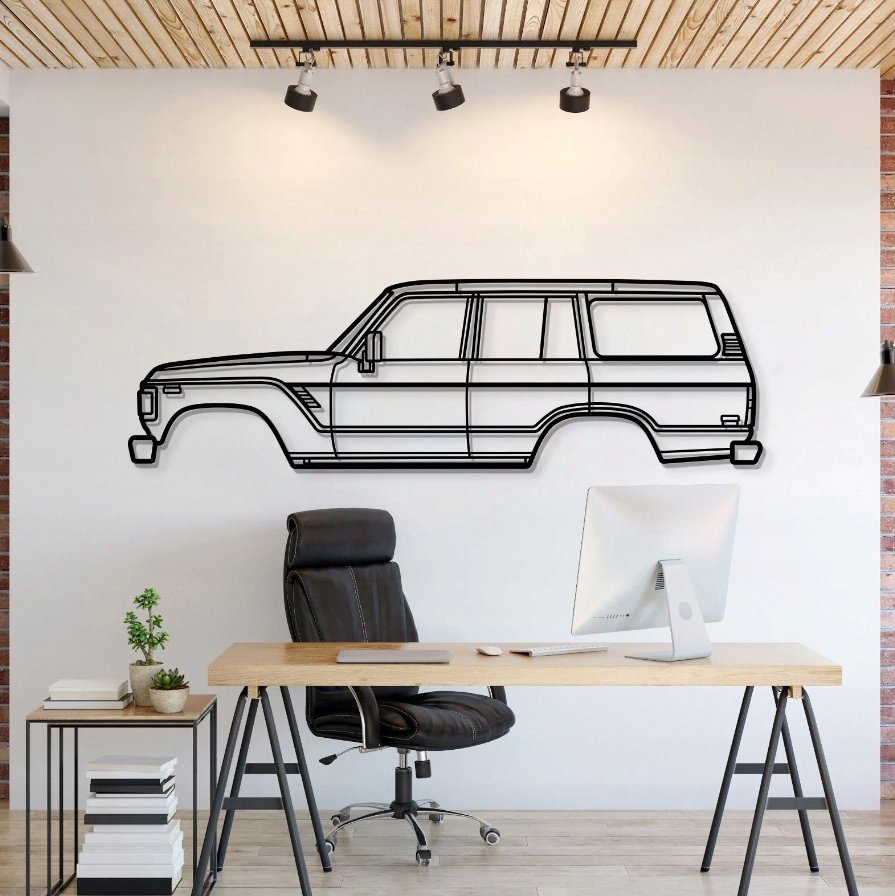 DEKORACJA ścienna Obraz Samochód TOYOTA LAND CRUISER 4TH GEN (J60) 1980 90x27 cm - WrapFactory ...