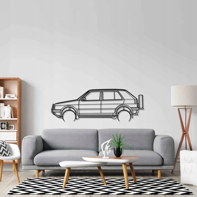 DEKORACJA ścienna Obraz samochód Volkswagen Golf 2 Country 135x48 cm ...
