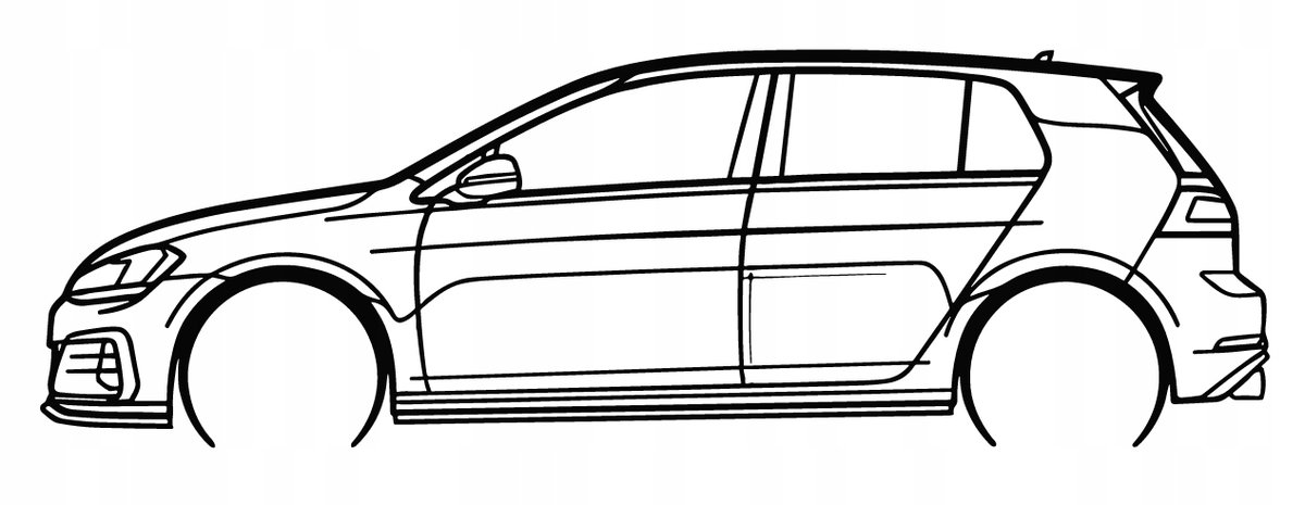DEKORACJA ścienna Obraz samochód Volkswagen Golf 7 GTI 90x29 cm ...