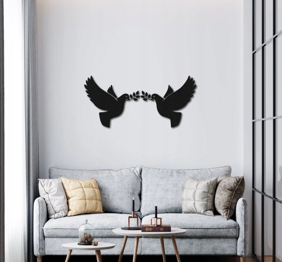 DEKORACJA ścienna Obraz wzór GOŁĘBIE Z GAŁĄZKAMI 135x62 cm - WrapFactory Dekoracje | Sklep EMPIK.COM