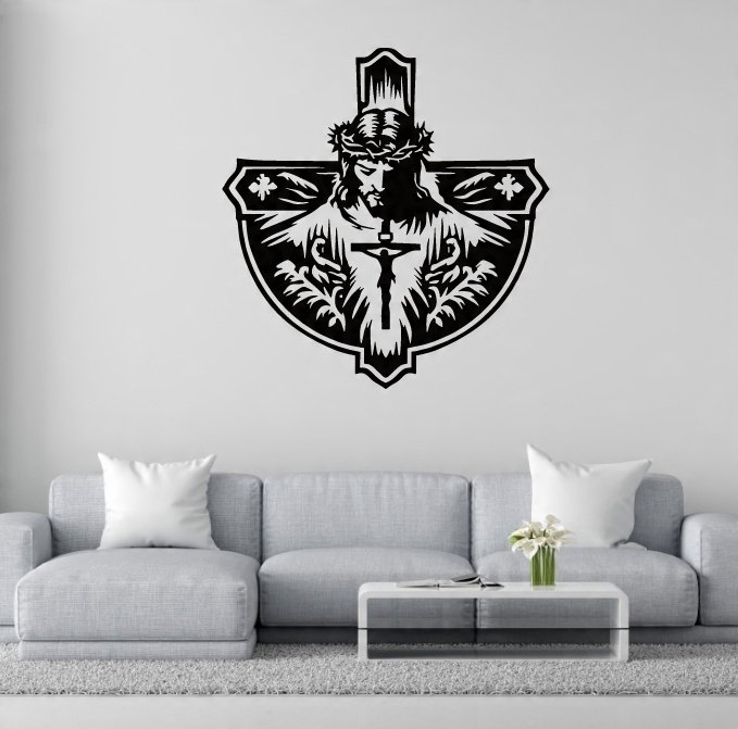 DEKORACJA ścienna Obraz wzór JEZUS NA KRZYŻU 85x89 cm - WrapFactory ...