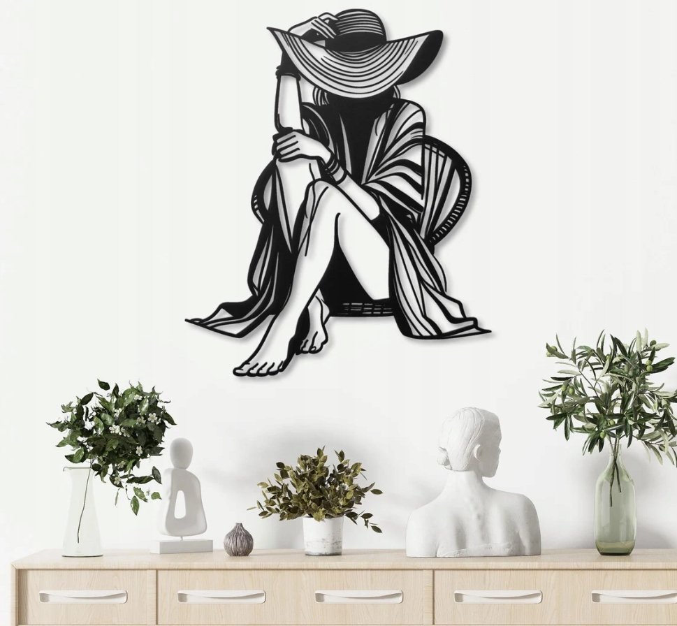 DEKORACJA ścienna Obraz wzór KOBIETA W KAPELUSZU - WrapFactory Dekoracje | Sklep EMPIK.COM