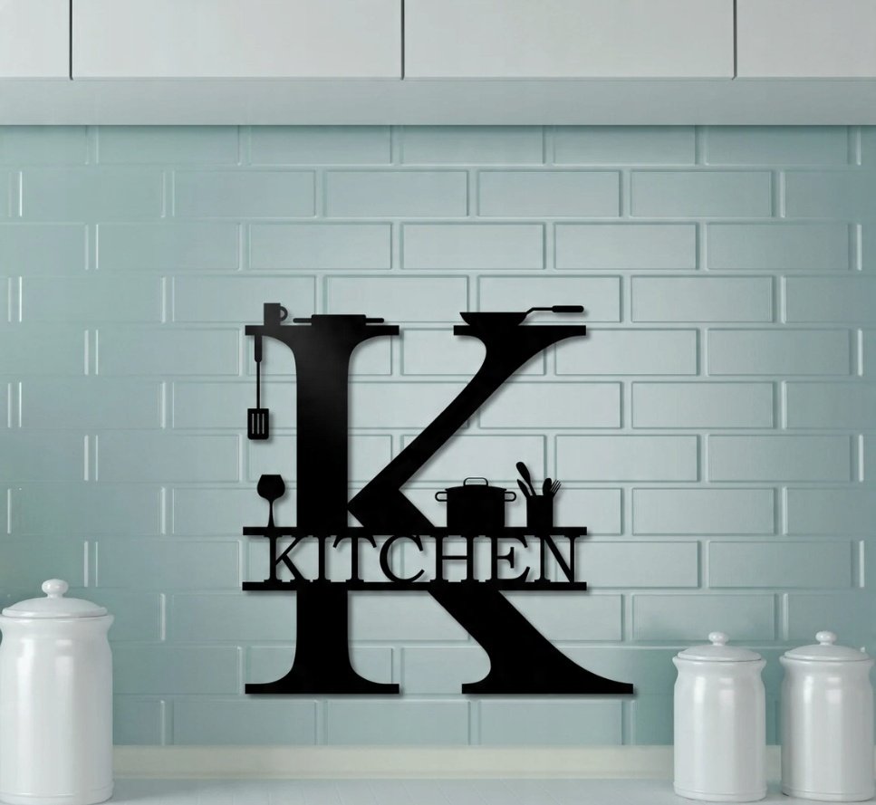 DEKORACJA ścienna Obraz wzór NAPIS KITCHEN - KUCHNIA 60x60 cm ...
