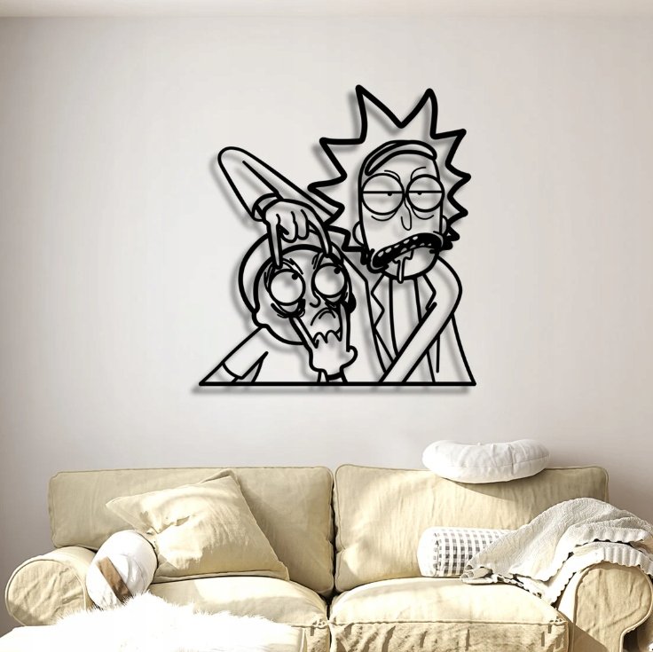 DEKORACJA ścienna Obraz wzór RICK I MORTY 37x40 cm - WrapFactory ...