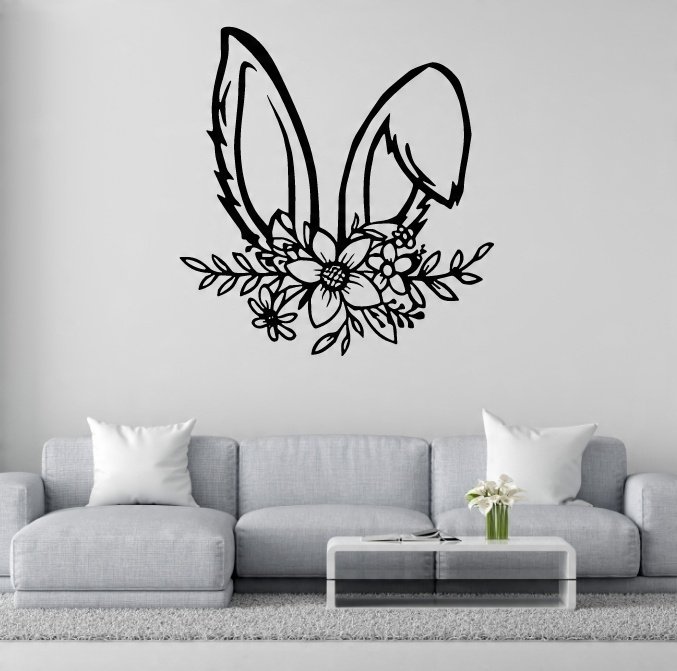 DEKORACJA ścienna Obraz wzór USZY ZAJĄCA 85x89 cm - WrapFactory ...