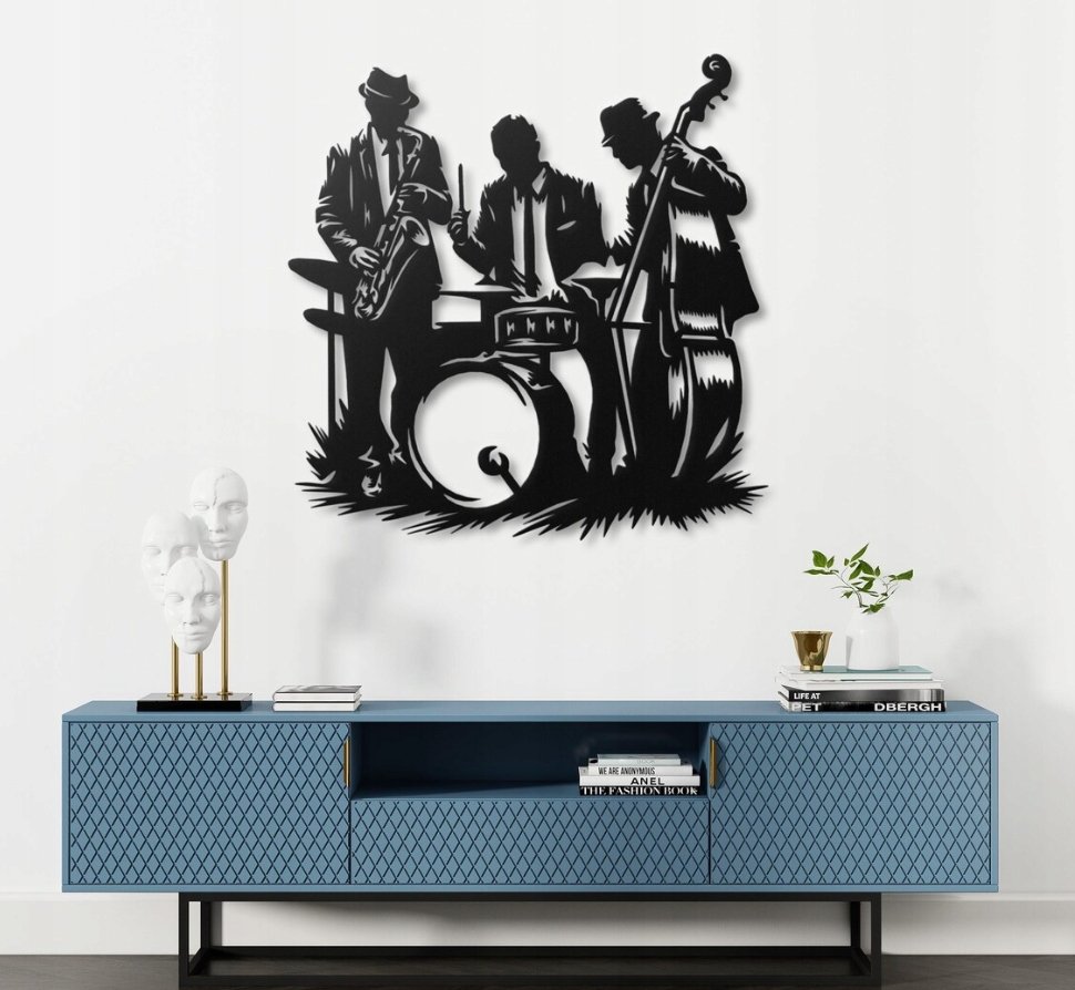 DEKORACJA ścienna Obraz wzór ZESPÓŁ JAZZOWY8685 86x85 cm - WrapFactory ...
