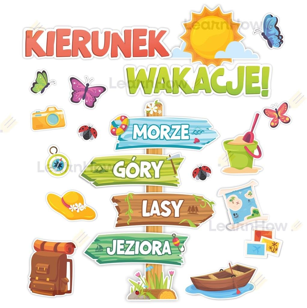 Dekoracje szkolne - Kierunek wakacje XL 22el - Inna marka | Sklep EMPIK.COM