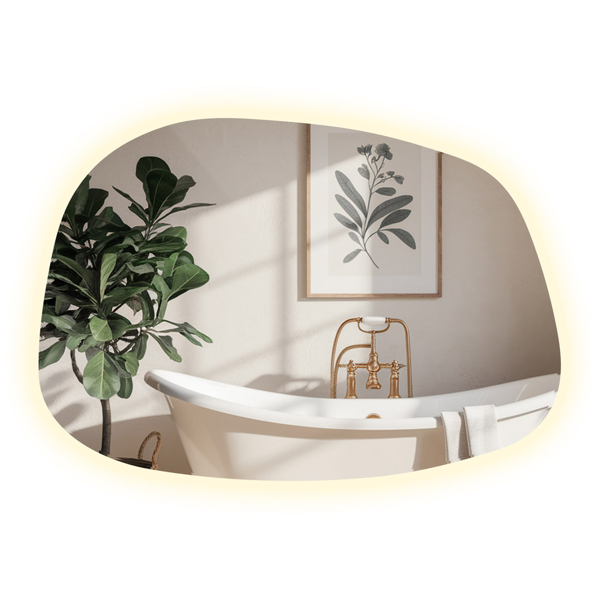 Dekoracyjne Lustro LED Ścienne Premium – Elegancja i Luksus – 49x34 cm ...
