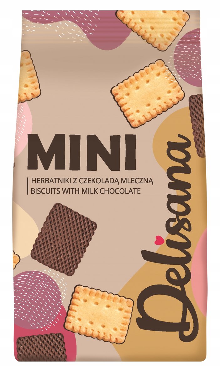Delisana Ciastka Mini Herbatniki podlewane czekoladą mleczną 100g ...
